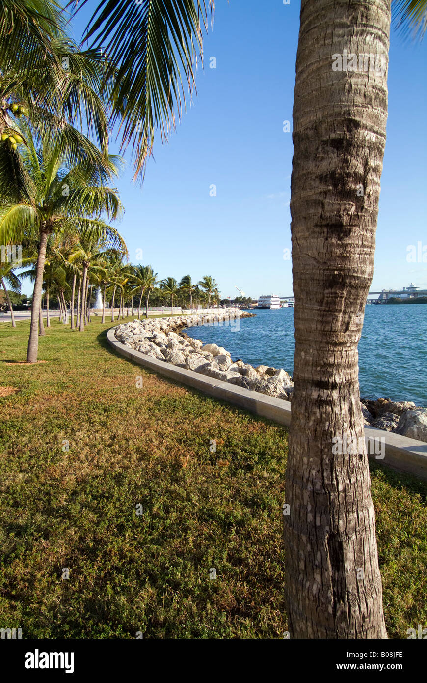 Breakwater, Miami, Florida, USA Stock Photo - Alamy