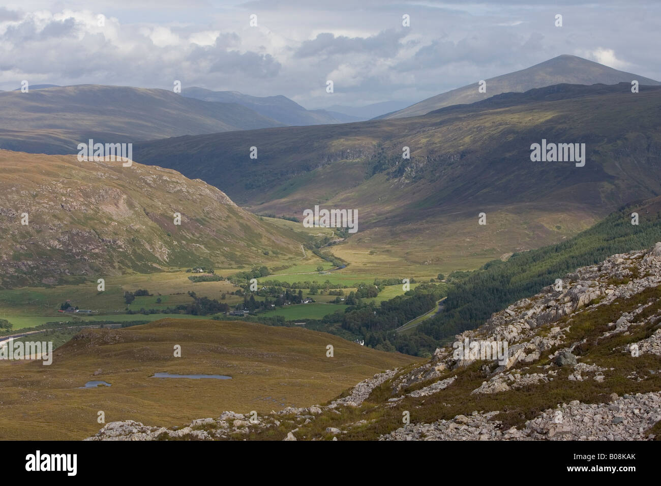 Kinlochewe village from Beinn Eighe NNR, Kinlochewe, Wester Ross ...