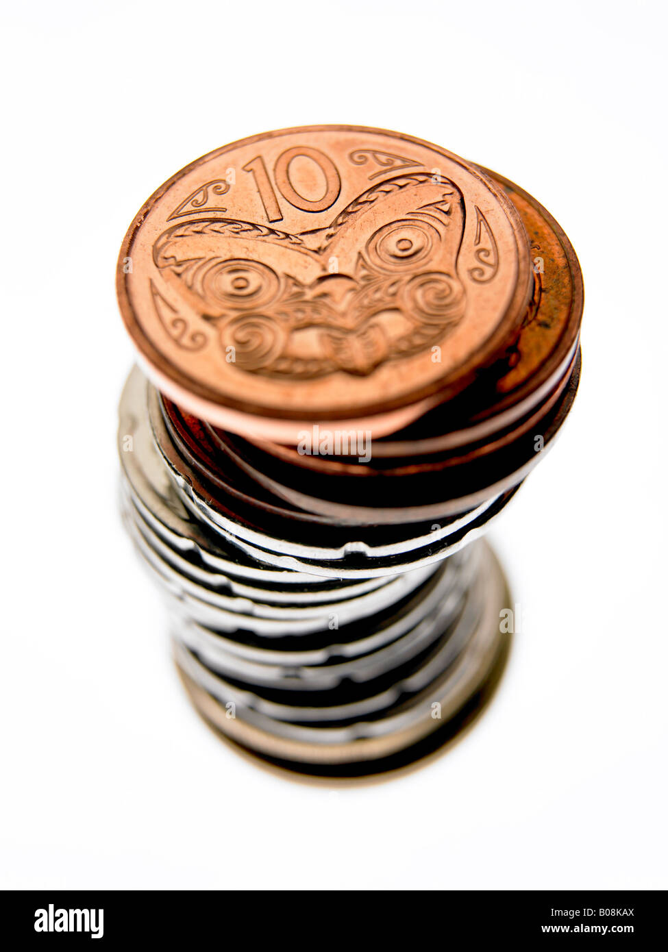 stack of loose new zealand coins Stock Photo - Alamy