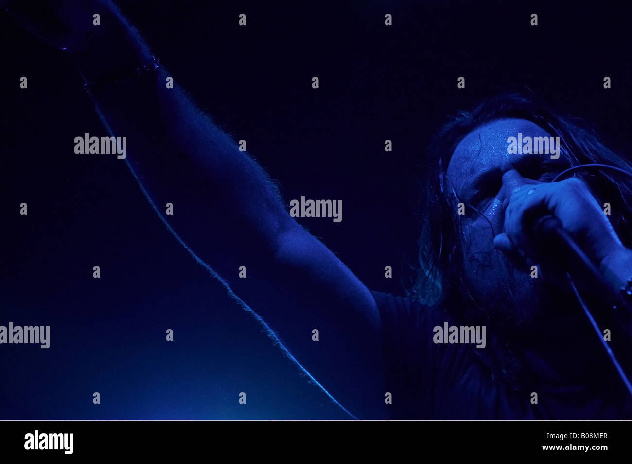 Singer Russell Allen of Symphony X on February 22, 2008 at Z7, Pratteln ...