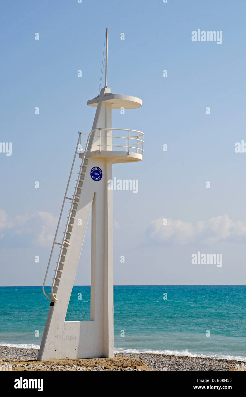 Watchtower on the beach of El Paradiso, Paradiso, Vila Joiosa ...
