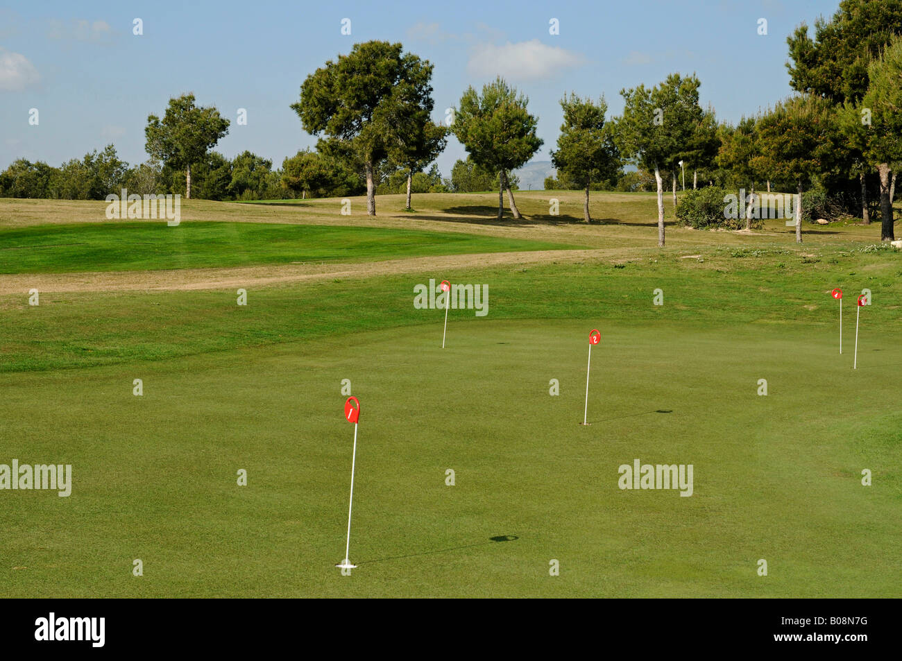 Putting green, golf course, Benidorm, Alicante, Costa Blanca, Spain ...