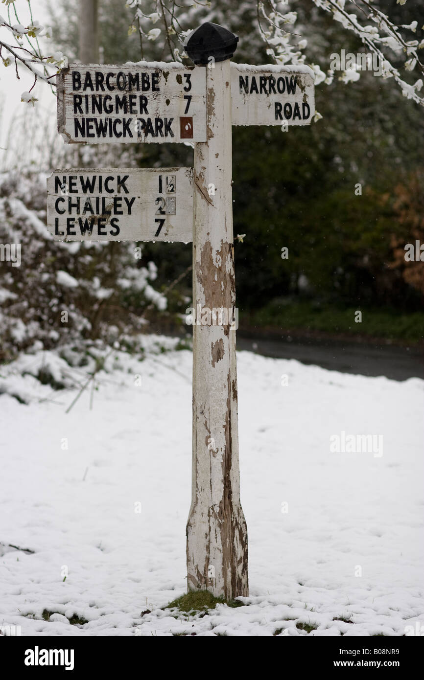 sign in snow Stock Photo - Alamy