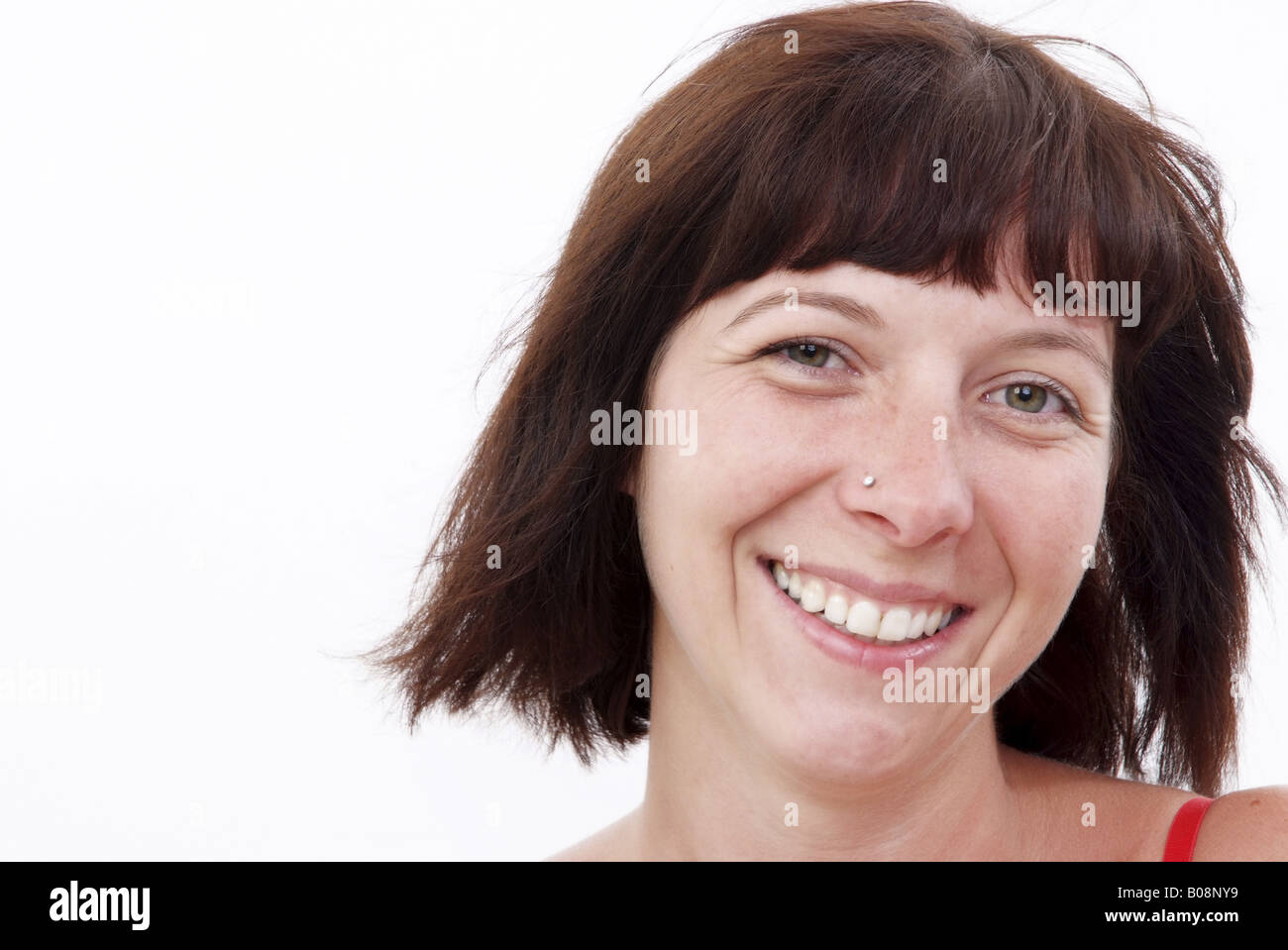 Portrait attractive woman brown Cut Out Stock Images & Pictures - Alamy