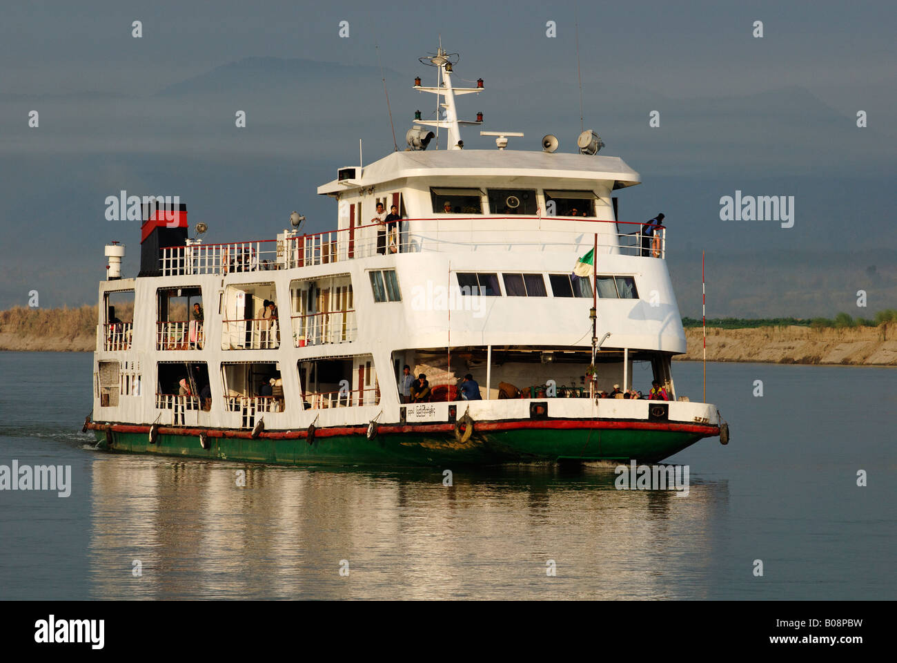 River boat on the Irrawaddy or Irawadi River, Myanmar (Burma ...