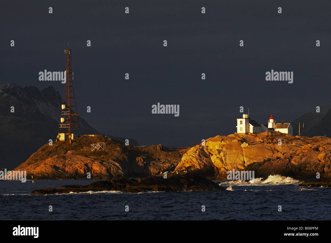 lighthouse from Henningsvaer, Norway, Lofoten Islands, Vagan ...