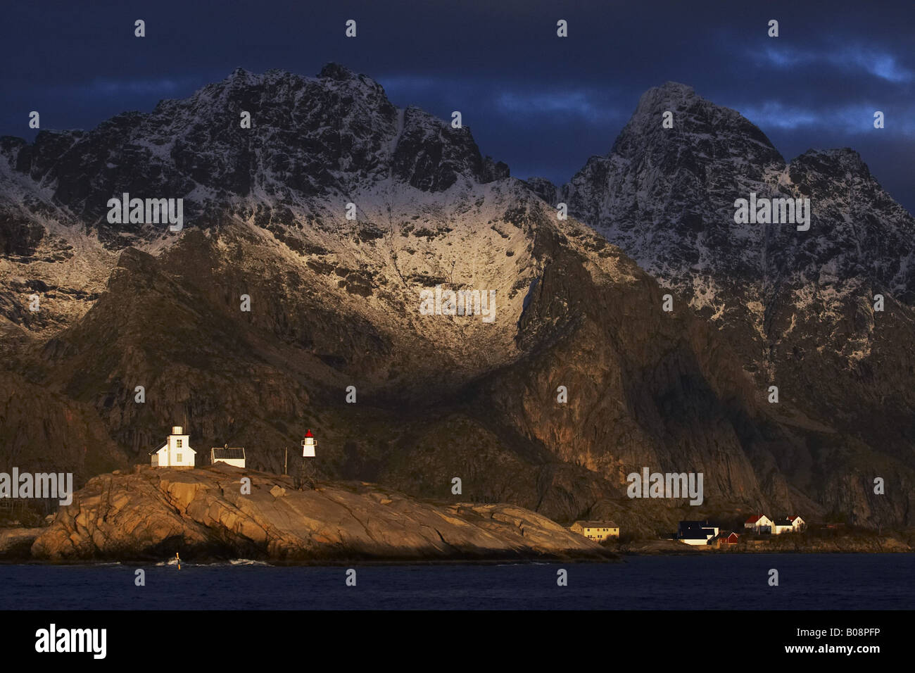 lighthouse from Henningsvaer, Norway, Lofoten Islands, Vagan ...