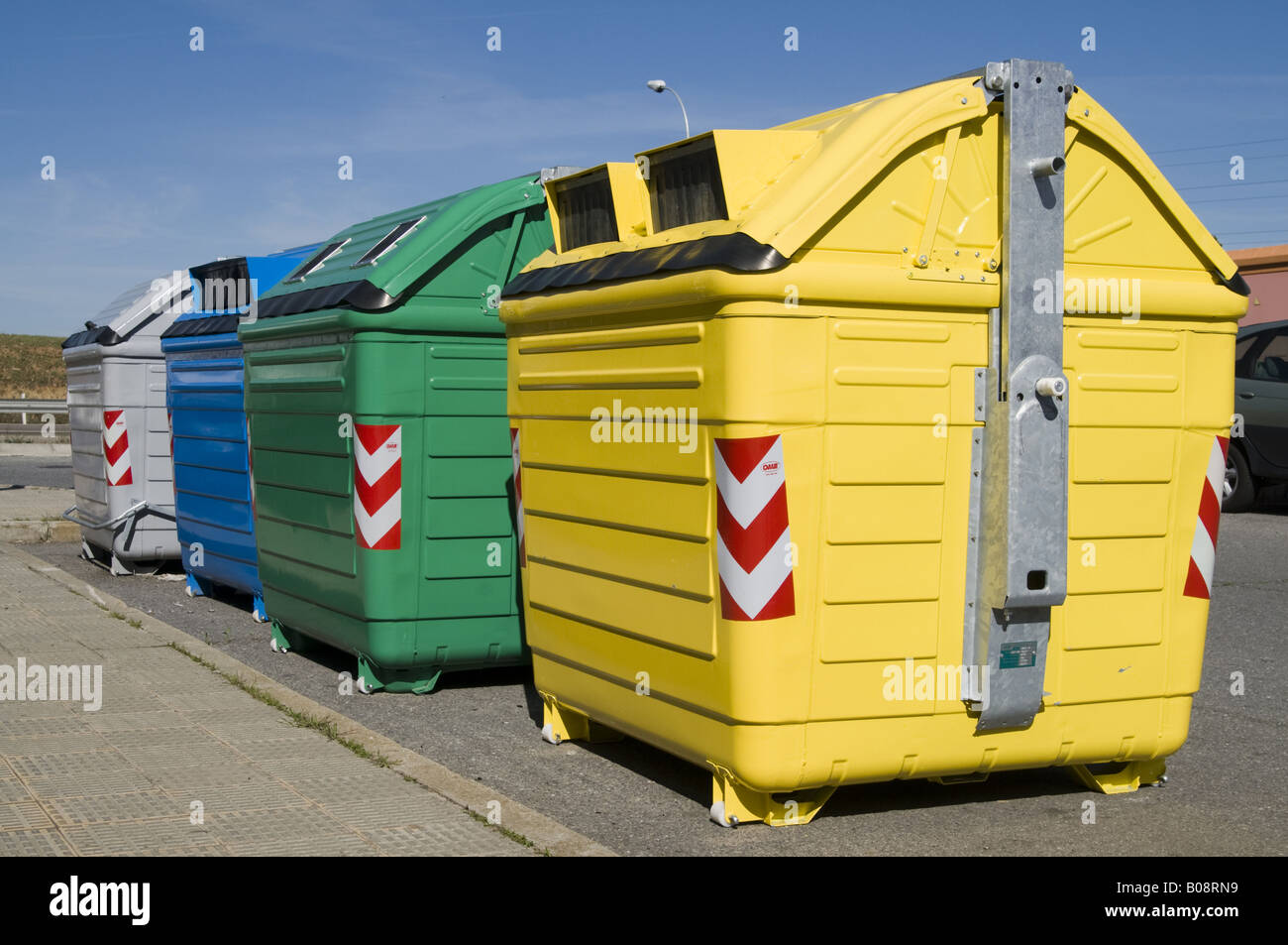 Recycling Containers in Spain Stock Photo - Alamy