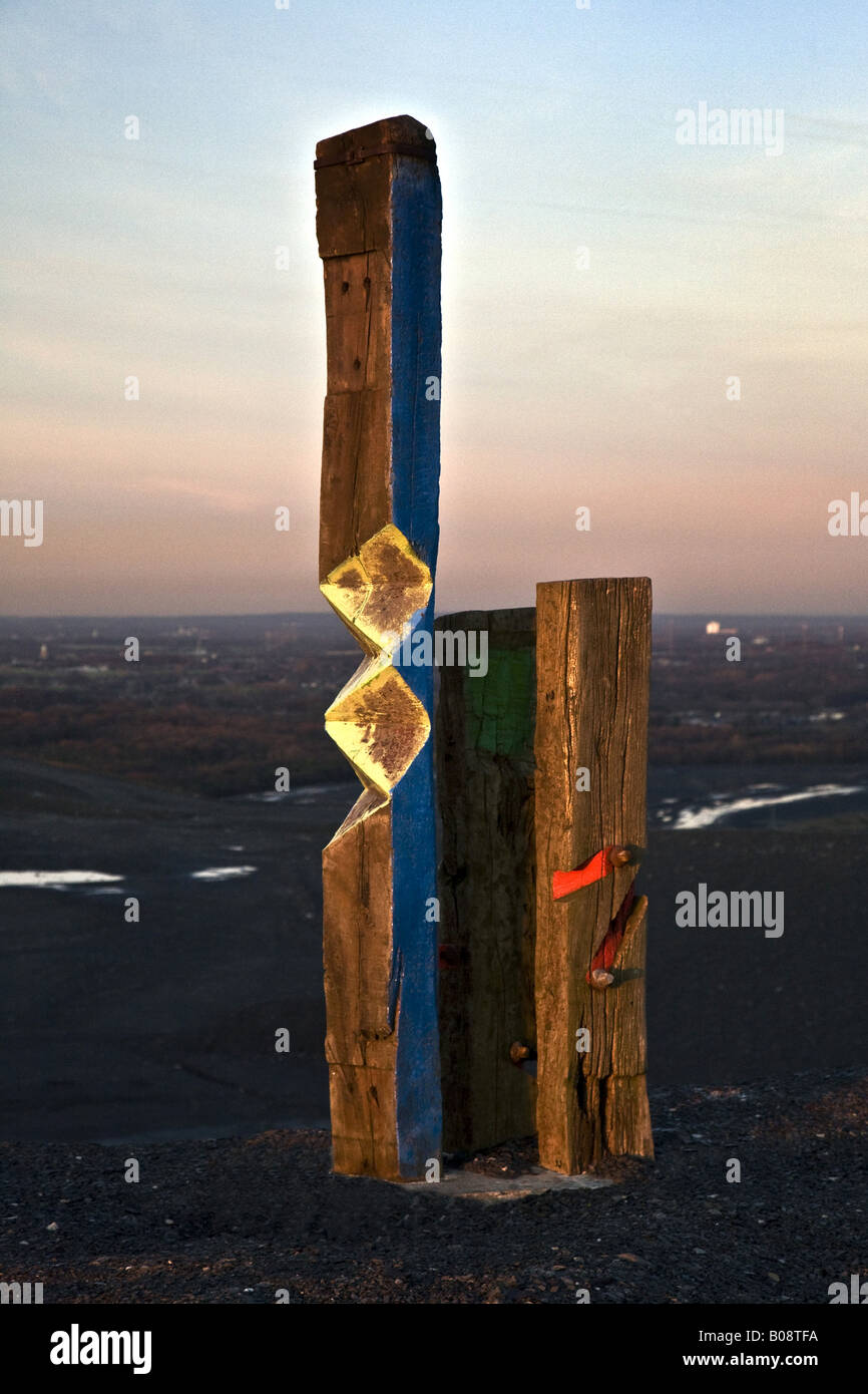 the installation Totems on the peak of the heap Haniel, Germany, North ...