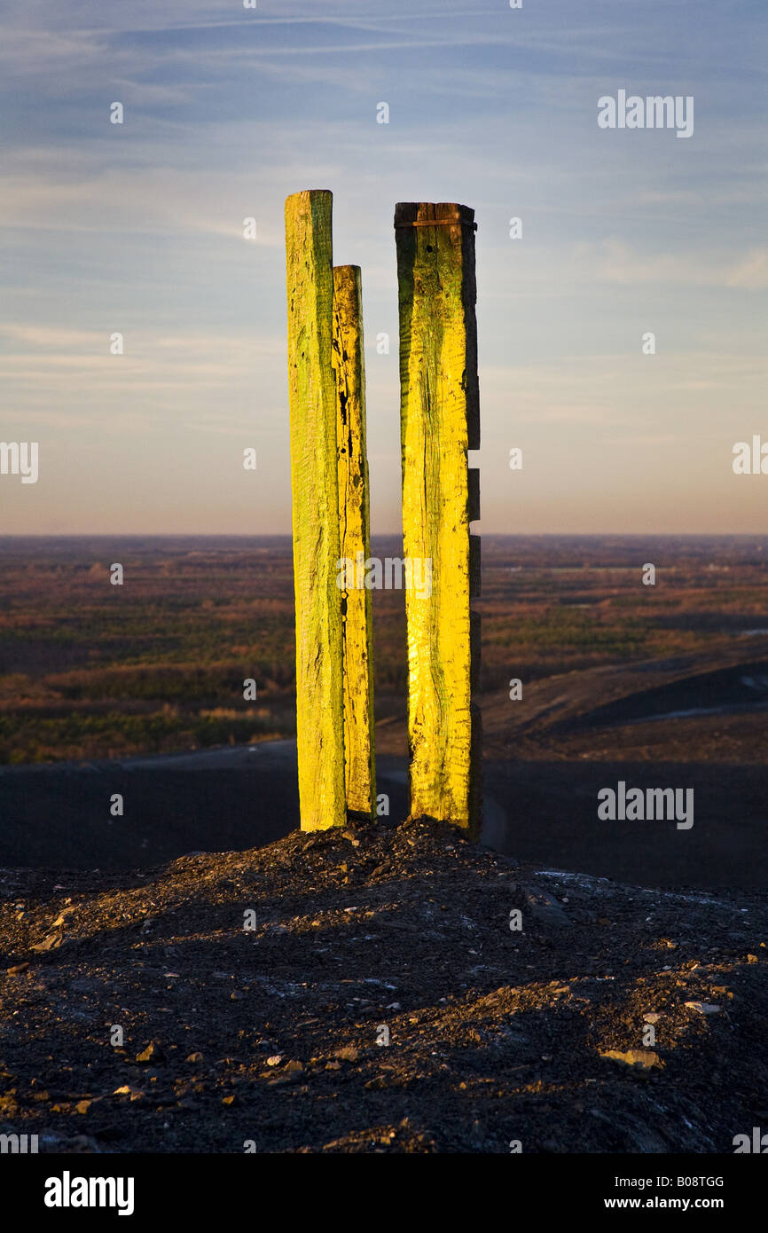 the installation Totems on the peak of the heap Haniel, Germany, North ...