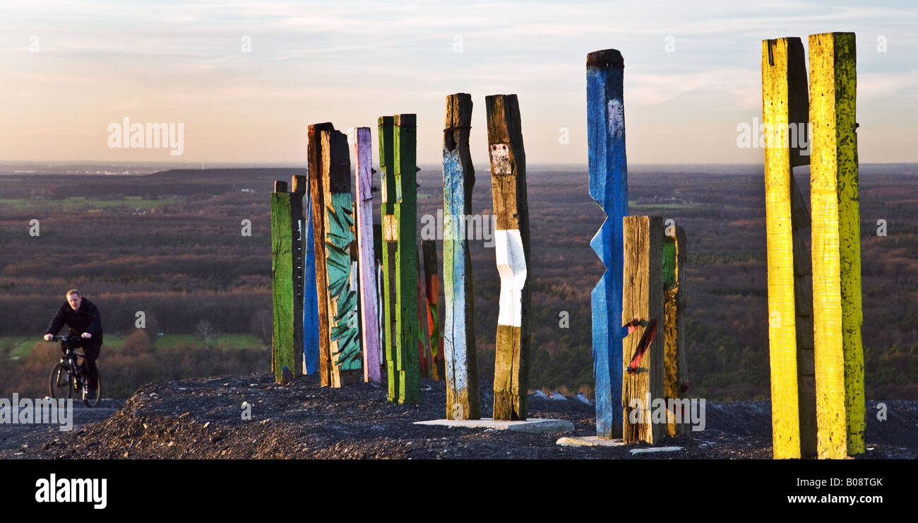 the installation Totems on the peak of the heap Haniel, Germany, North ...