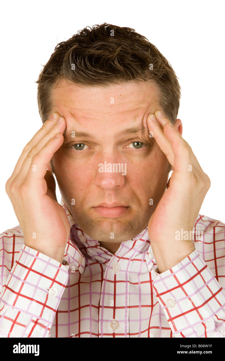 Man with a headache High Resolution Stock Photography and Images - Alamy