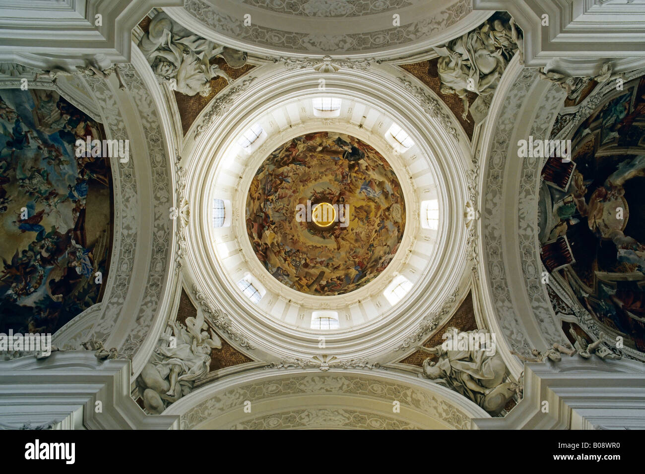 Dome, interior, baroque, St. Martin's Basilica, Weingarten Benedictine ...