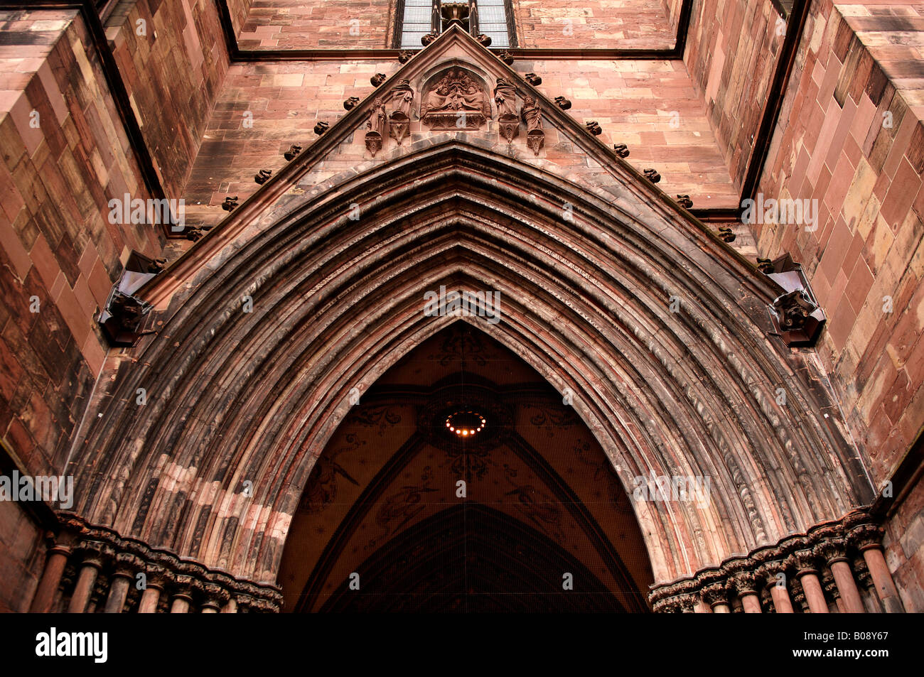 Romanesque entrance to the Freiburg Cathedral, Freiburger Muenster ...
