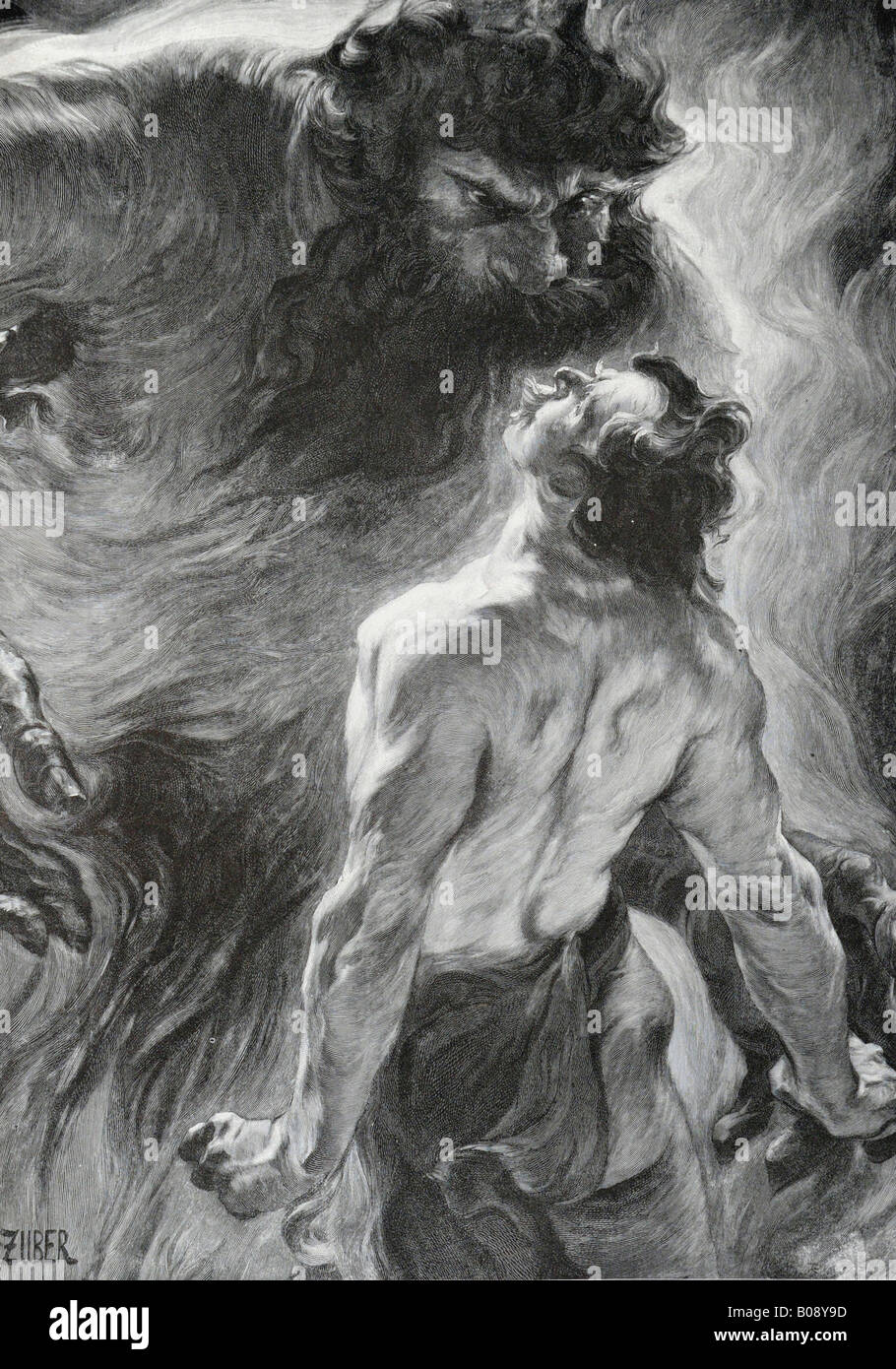 "Kraft und Mut, " woodcut depicting "Strength and Courage" from ...