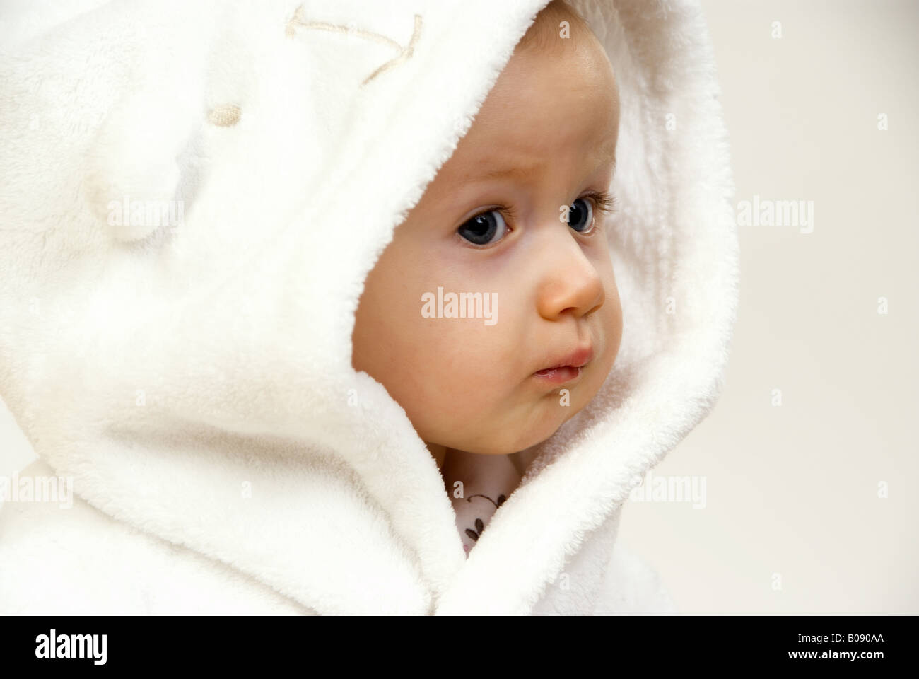 baby in bath robe Stock Photo - Alamy