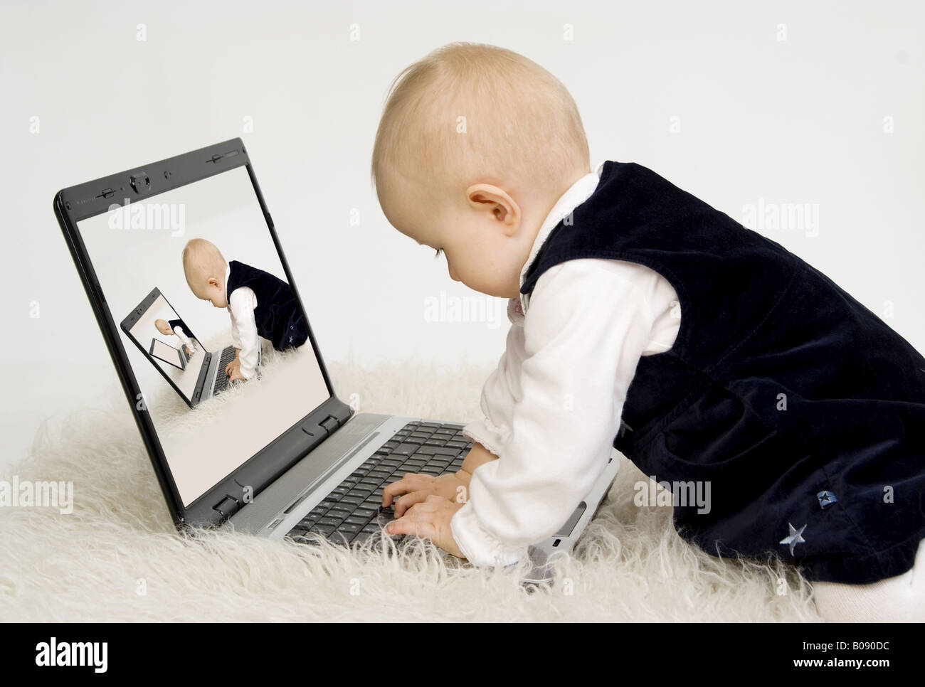 baby with laptop Stock Photo - Alamy