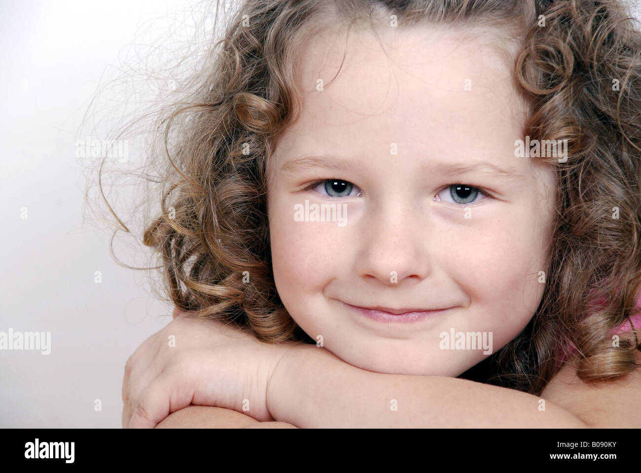 Light skinned child children girl girls beauty mood hi-res stock ...