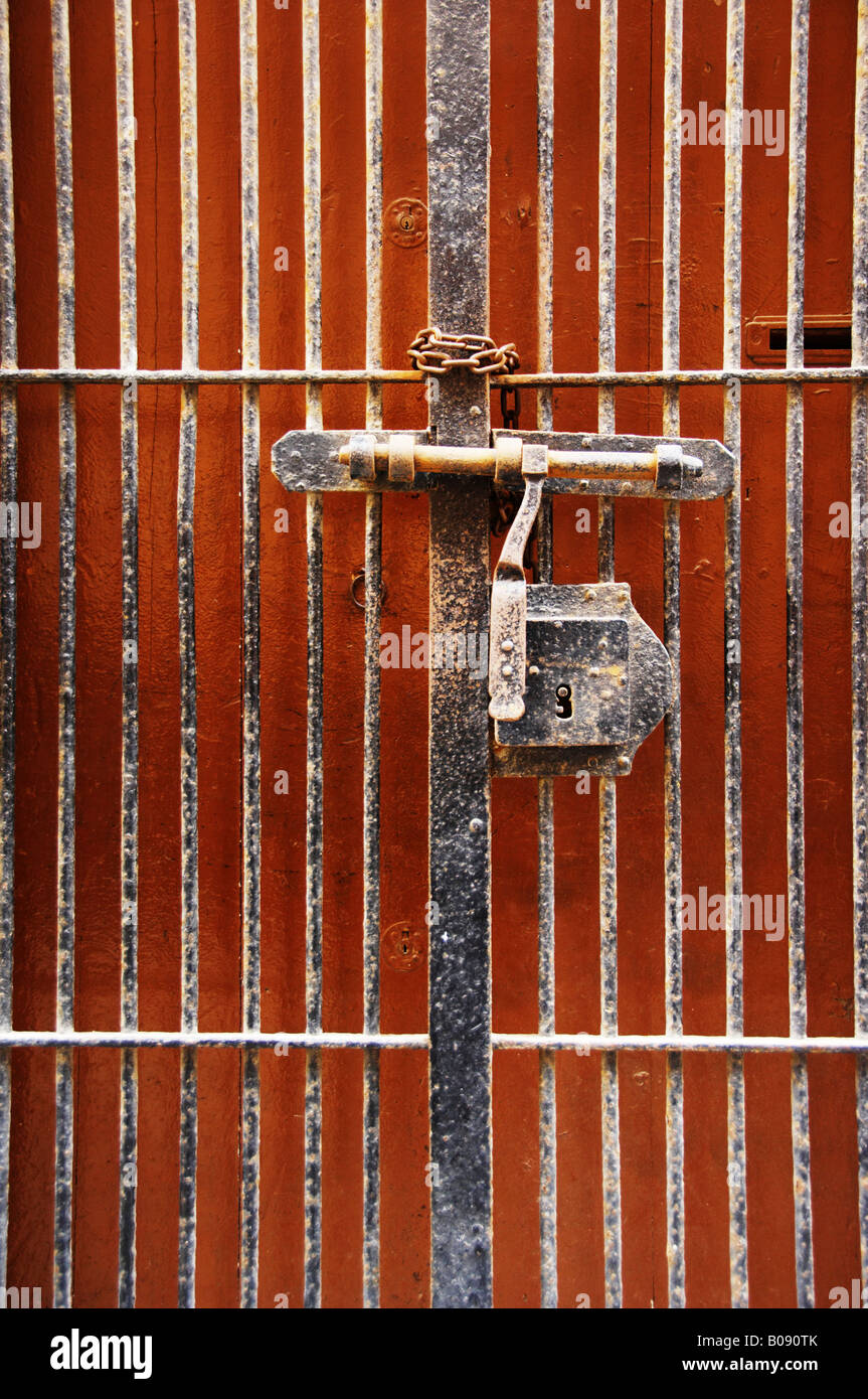 Old locks on a gate in Cadiz, Andalusia, Spain Stock Photo - Alamy