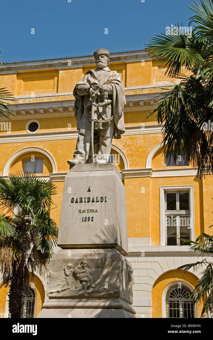Stone memorial statue to Giuseppe Garibaldi, Ravenna, Emilia-Romagna ...
