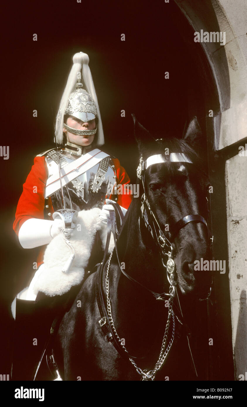 Horseguard plumed helmet horse red tunic soldier military uniform ...