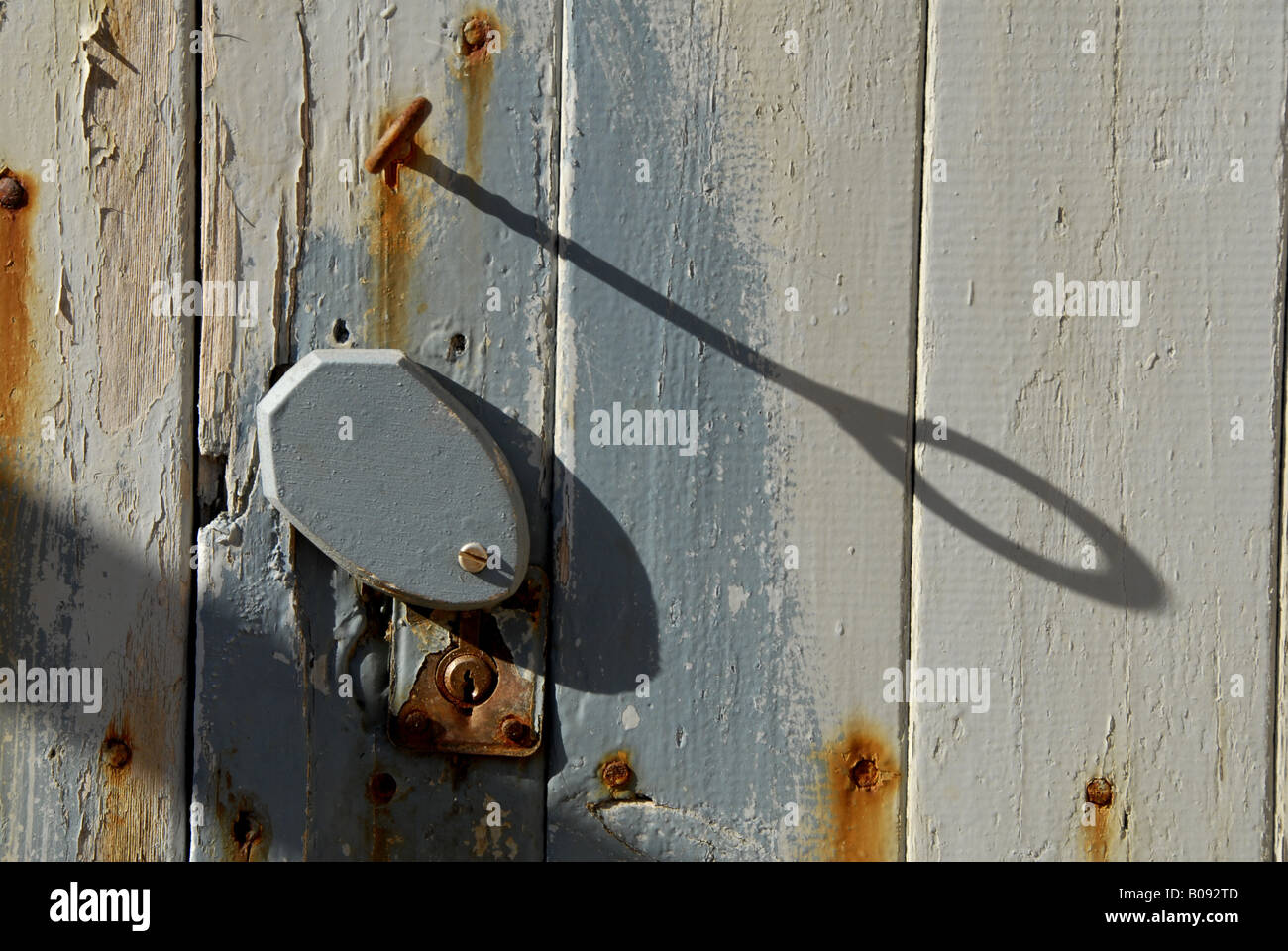 door lock and shadow, Spain, Majorca Stock Photo - Alamy