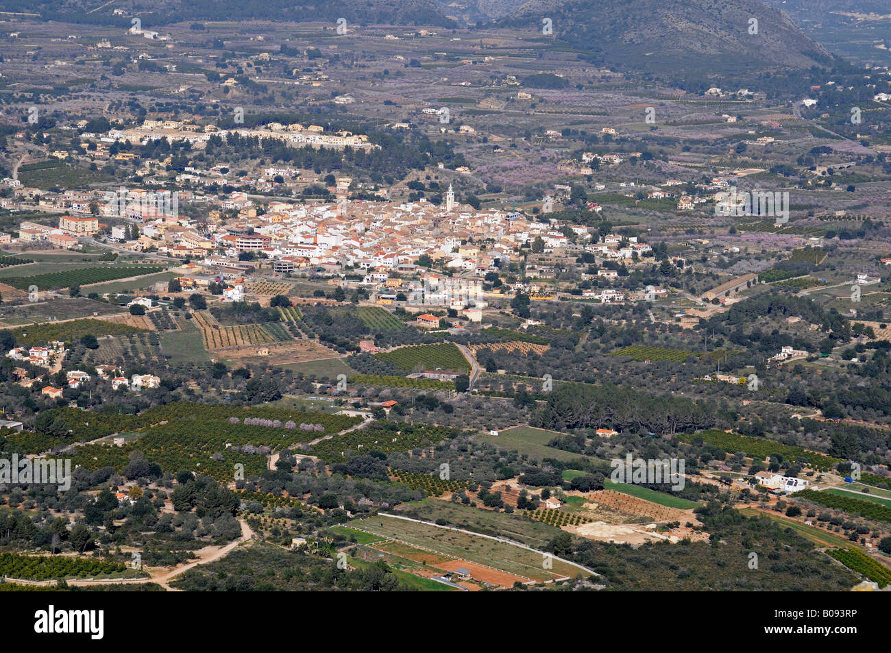 View of the village of Parcent, Coll de Rates, Tarbena, Alicante, Costa ...