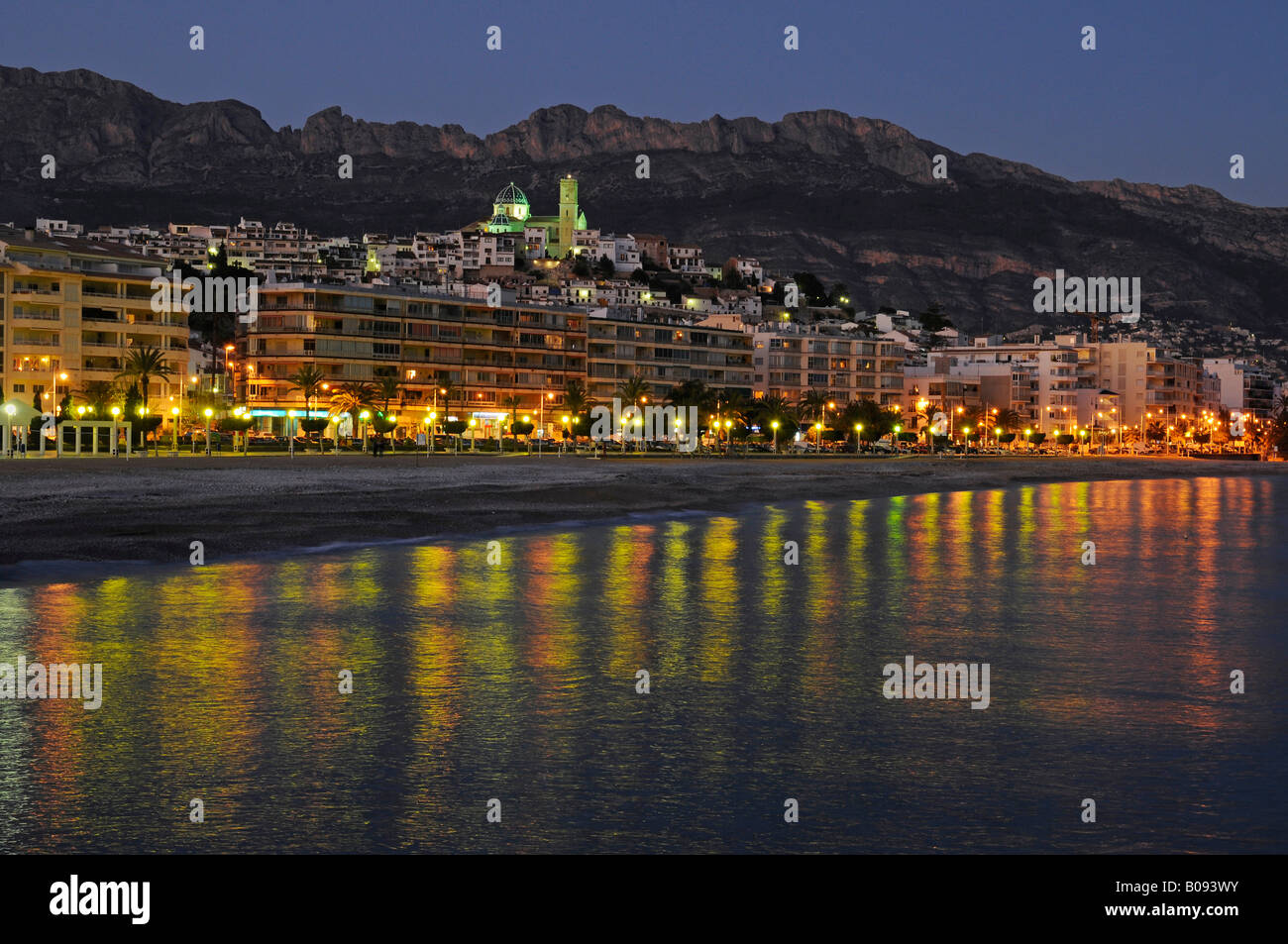 Altea at night, Alicante, Costa Blanca, Spain Stock Photo - Alamy