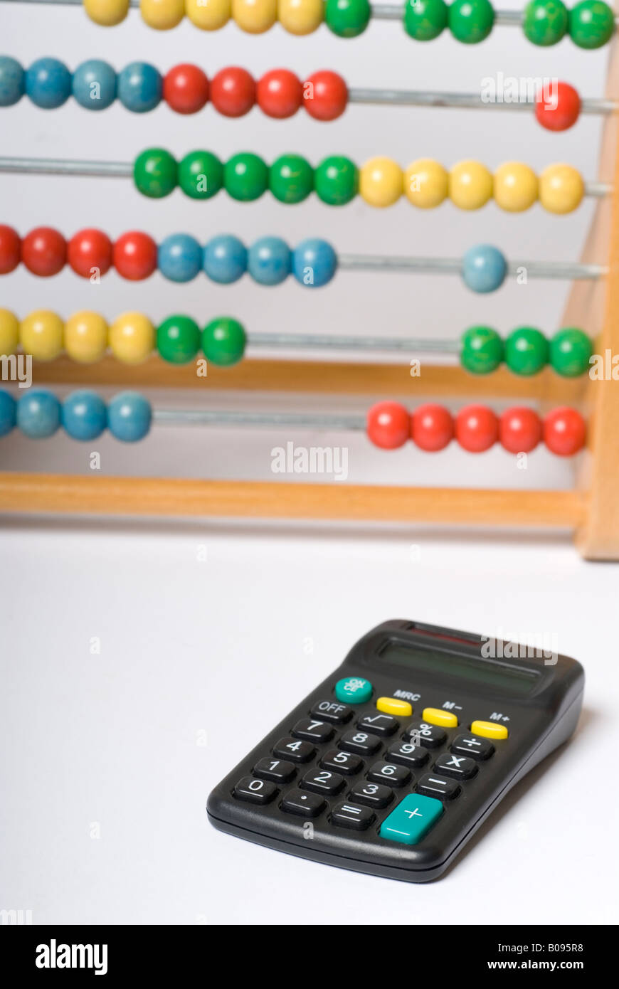 Stock photo of an abacus and an electronic calculator Stock Photo - Alamy