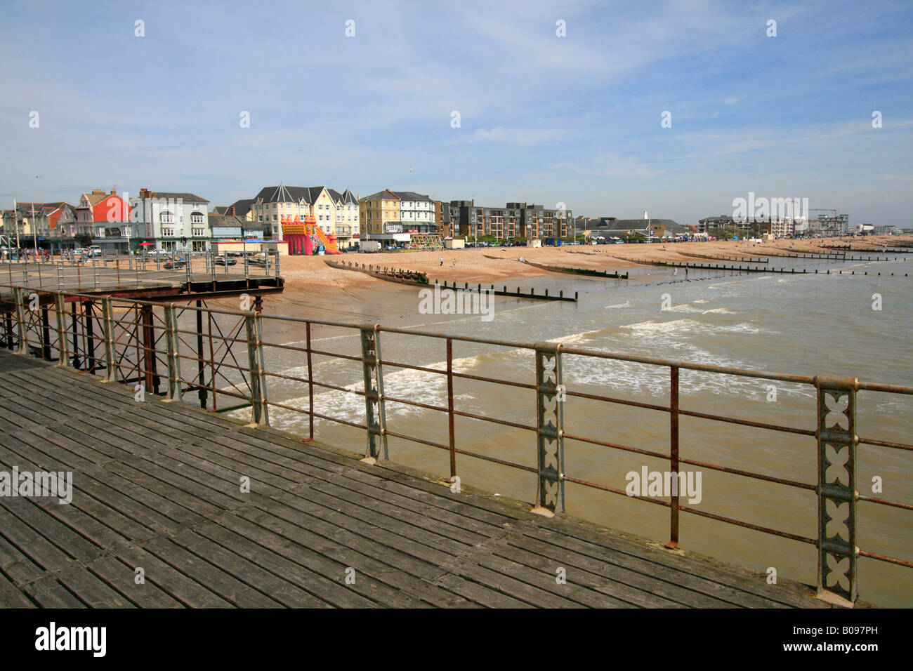 bognor regis seafront beach from pier west sussex southern england uk ...