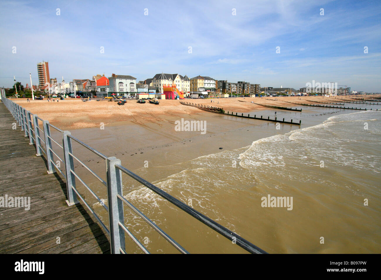 bognor regis seafront beach from pier west sussex southern england uk ...
