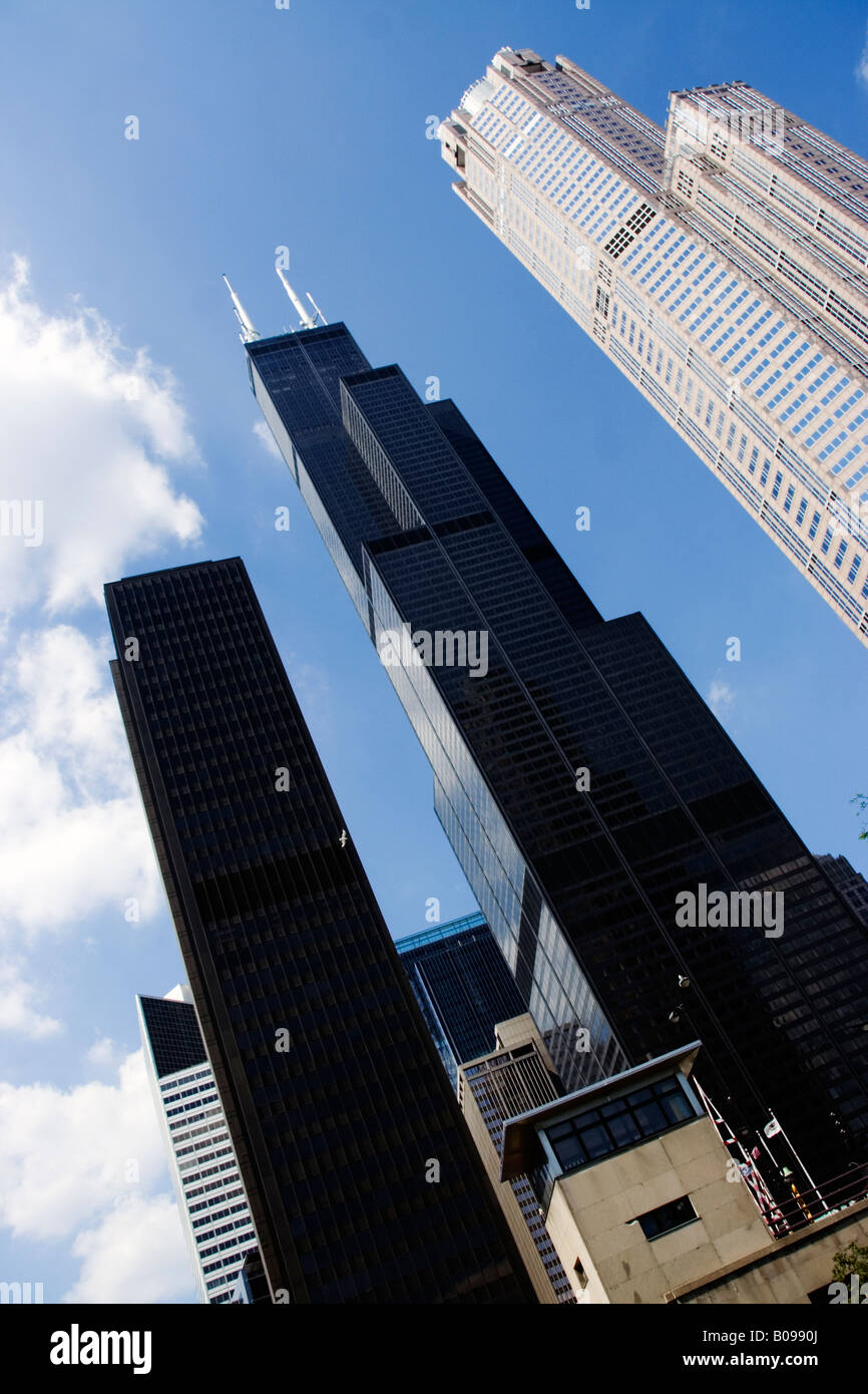 Sears Tower and two other skyscrapers Stock Photo - Alamy