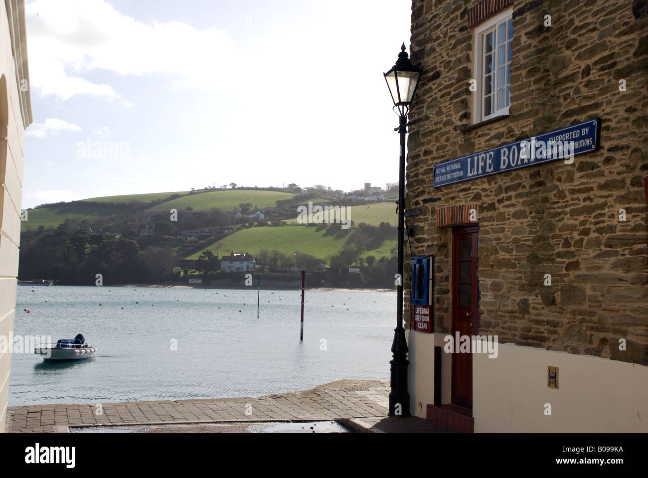 Lifeboat office and old metal sign, Salcombe, Devon, UK Stock Photo - Alamy