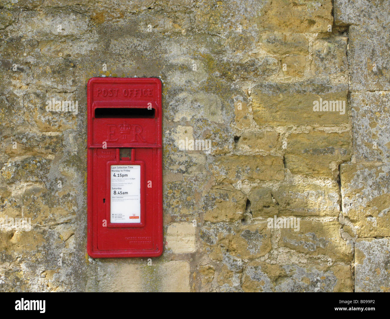 Wall mounted post box in the Cotswolds Gloucestershire England Stock ...