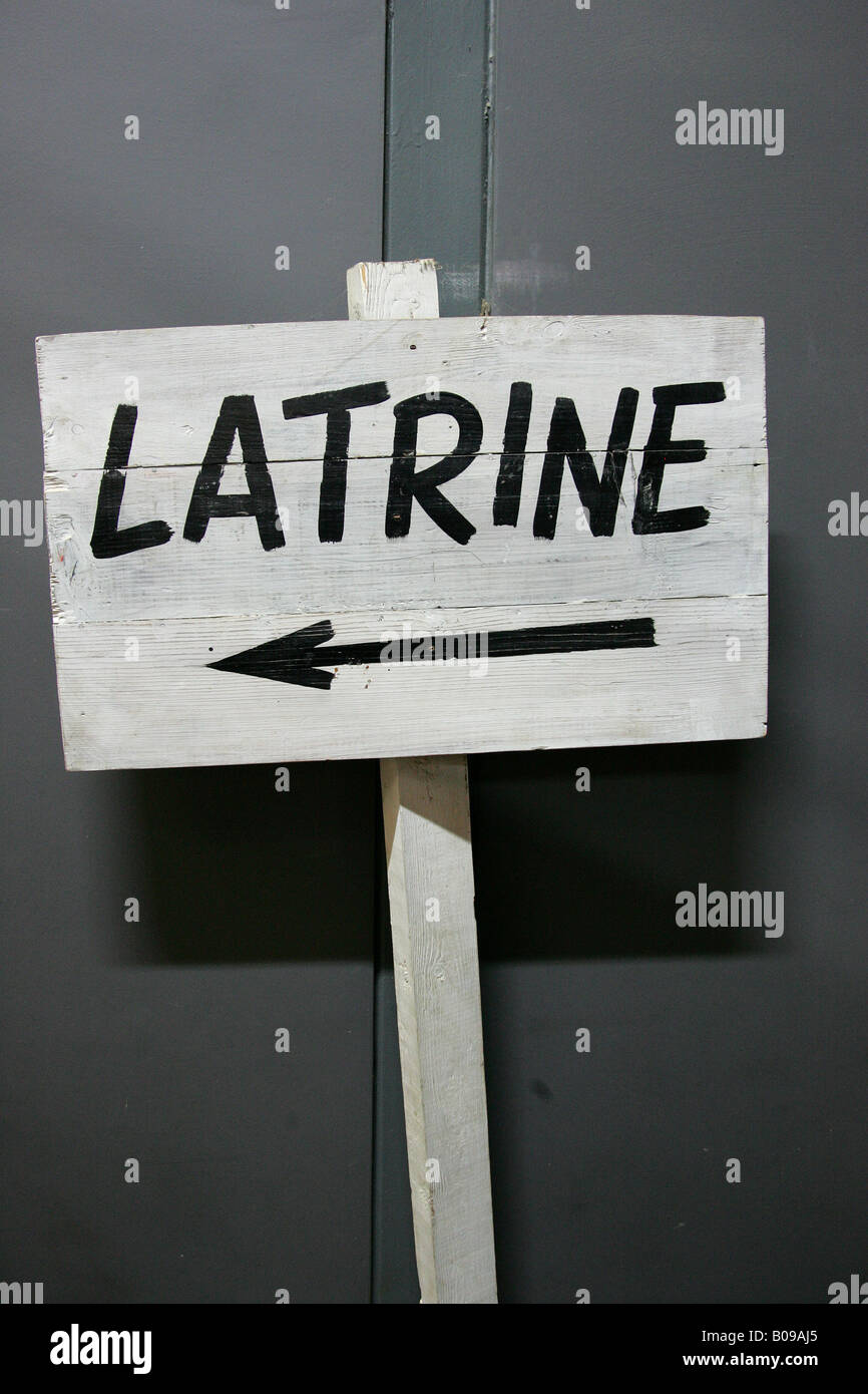 LATRINE SIGN IN A MUSEUM DISPLAY Stock Photo - Alamy