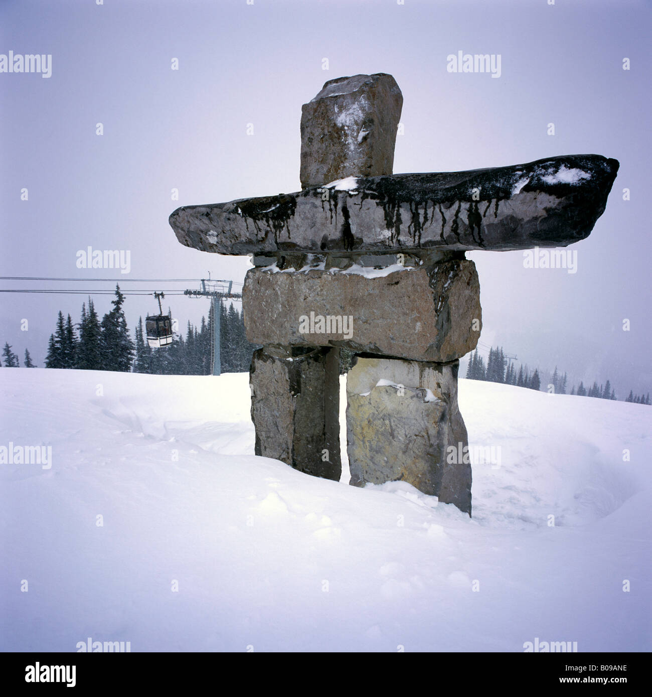 The Inukshuk on Whistler Mountain in the Ski Resort of Whistler British ...