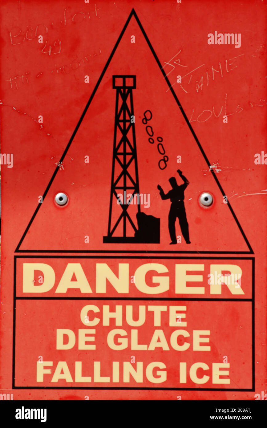 Danger falling ice sign hi-res stock photography and images - Alamy