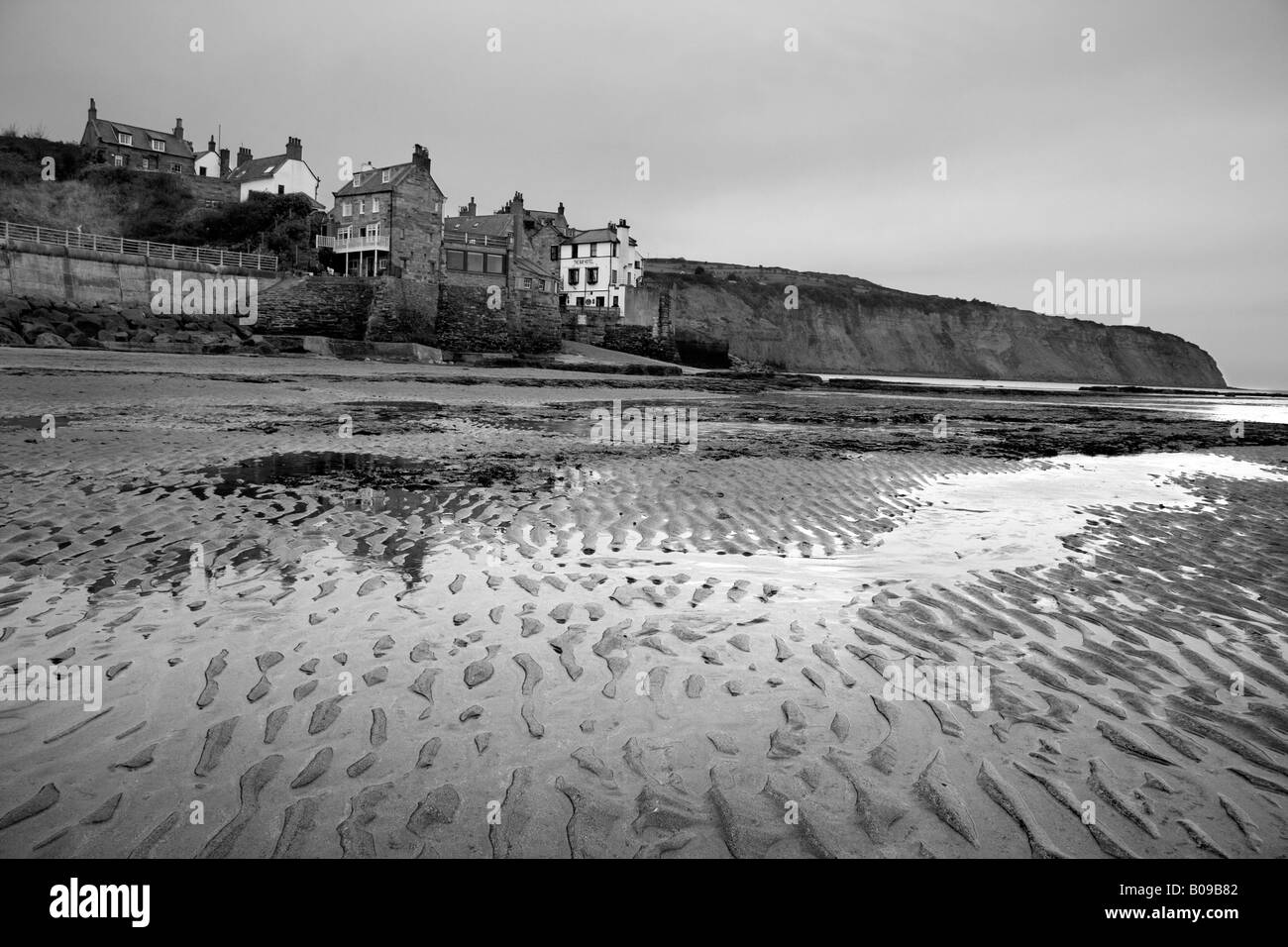 View of Robin Hood's Bay, North Yorkshire from the beach Stock Photo ...
