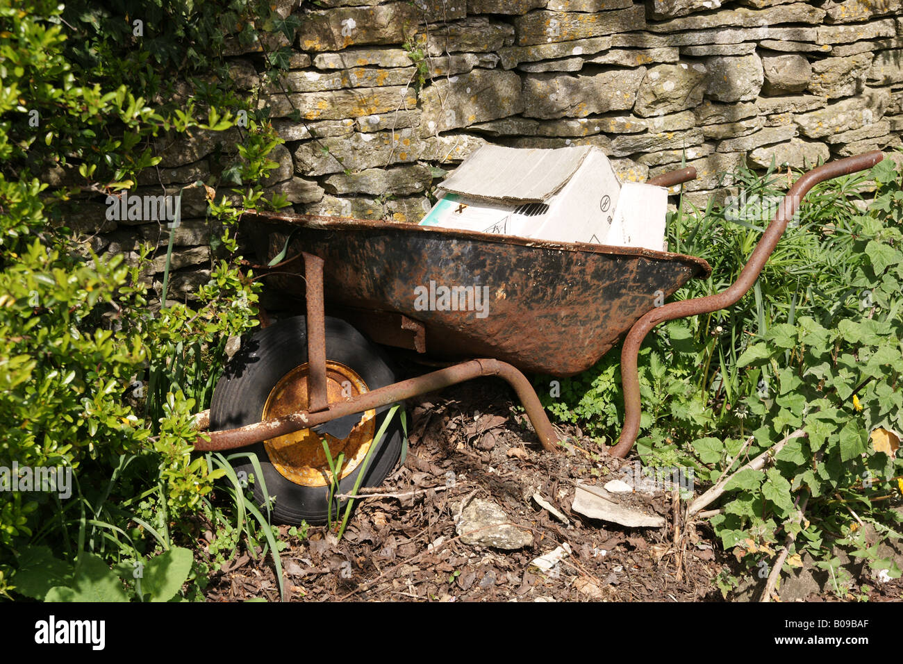 Wheelbarrow Gloucestershire England Stock Photo - Alamy