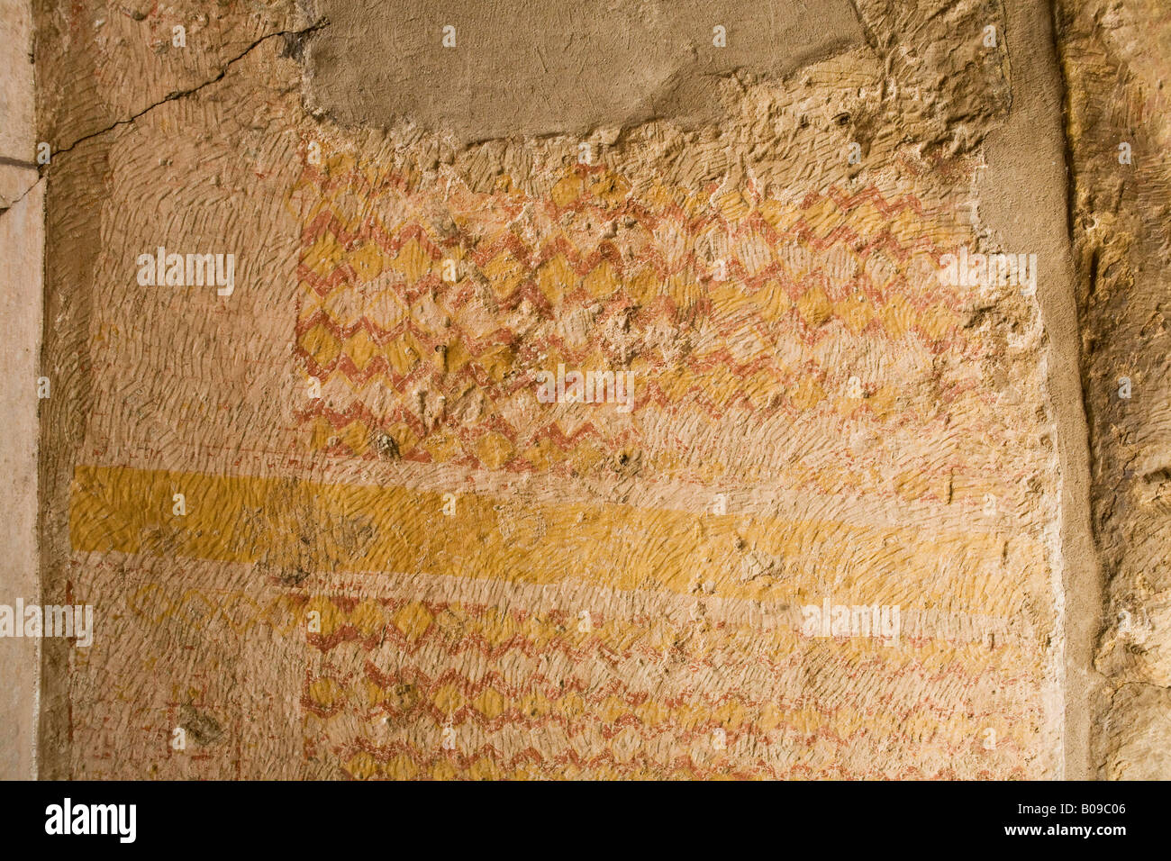 Painted walls in a shrine at Gebel Silsilah sandstone Quarry on West ...