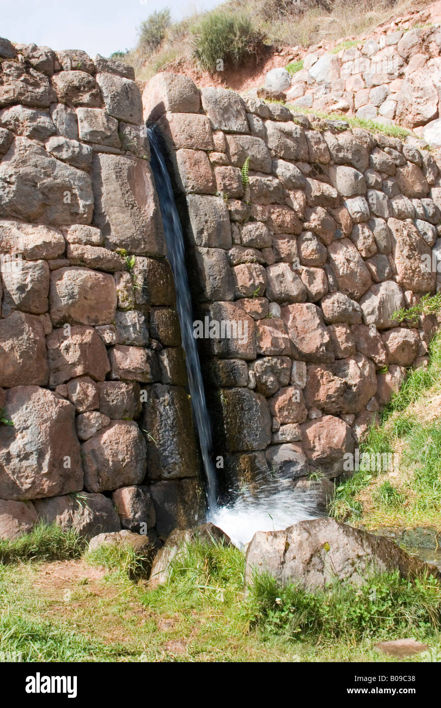 South America - Peru. Inca site of Tipon with terracing and irrigation ...
