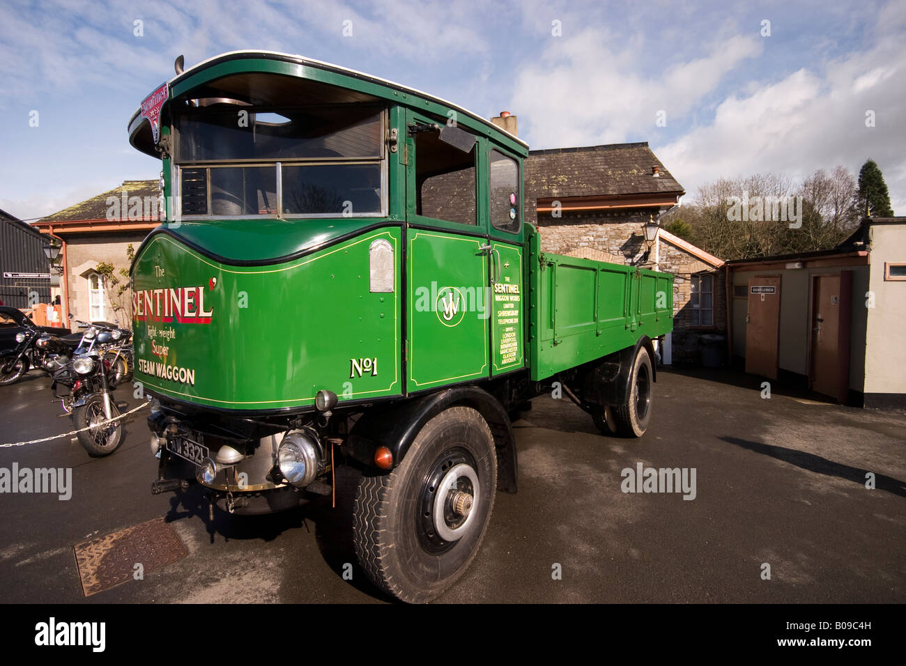 A steam powered lorry at the historic south devon railway, Buckfast ...