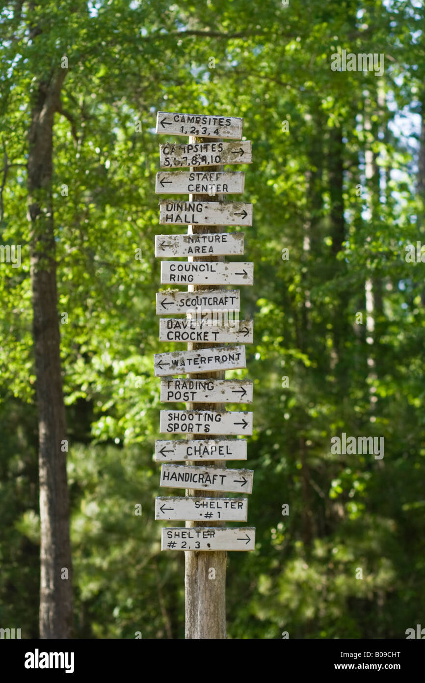 Signs at hood scout reservation camp Stock Photo - Alamy