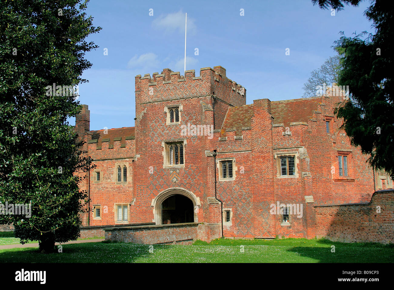 Front façade of Buckden Towers Buckden village Cambridgeshire England ...