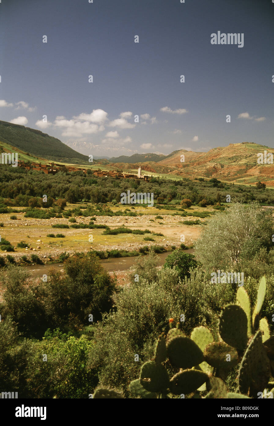 High Atlas region Mountain landscape View across plains ATLAS MOUNTAINS ...