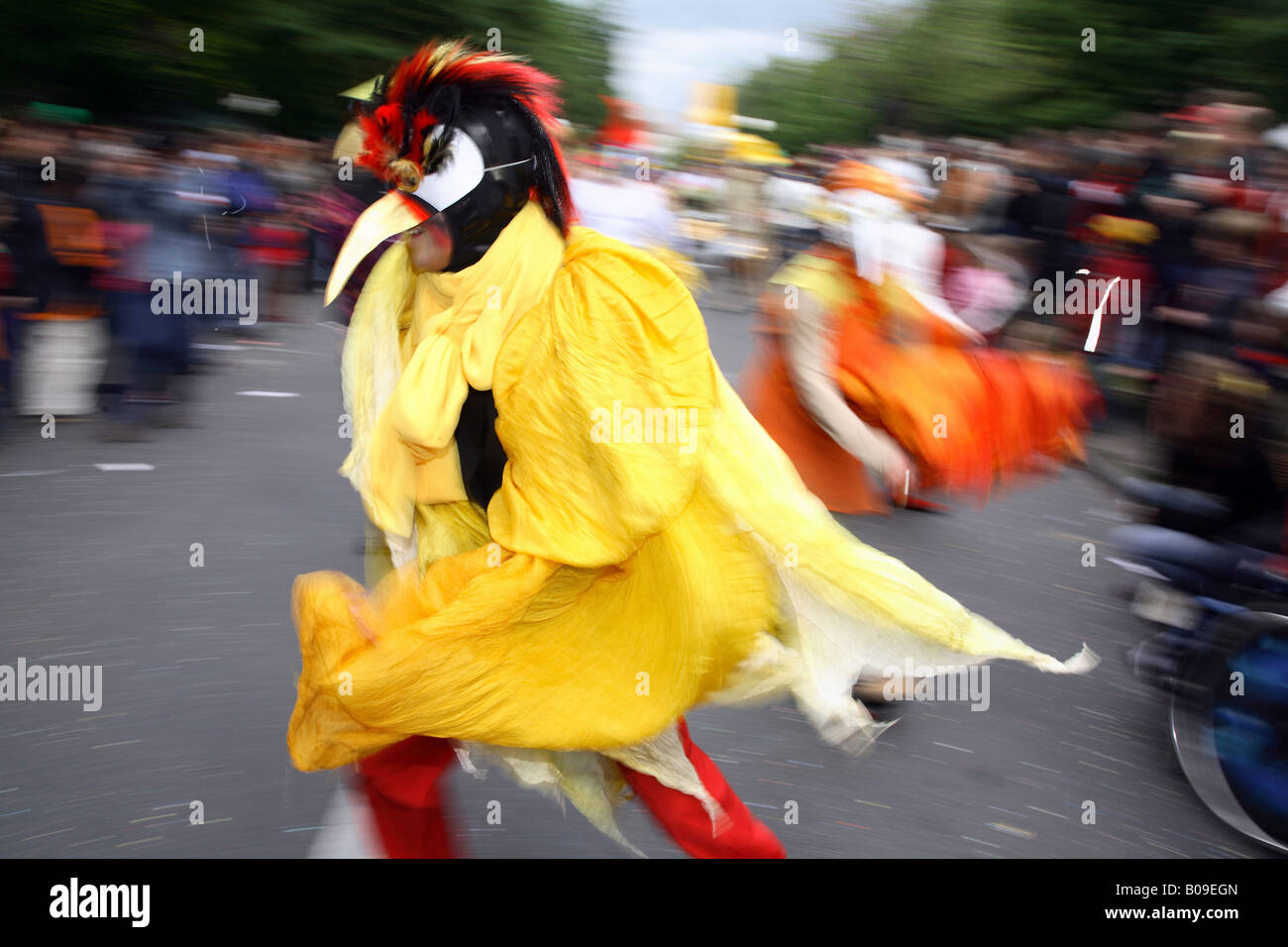 Man dressed up as a bird at the Carnival of Cultures in Berlin, Germany ...
