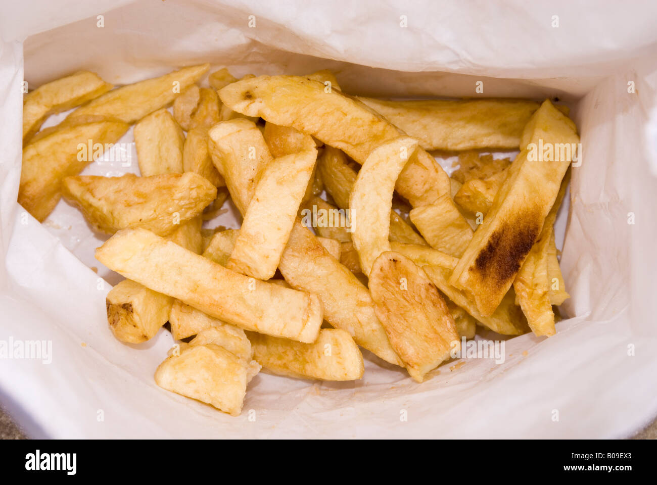 A portion of chips to take away in the uk Stock Photo - Alamy