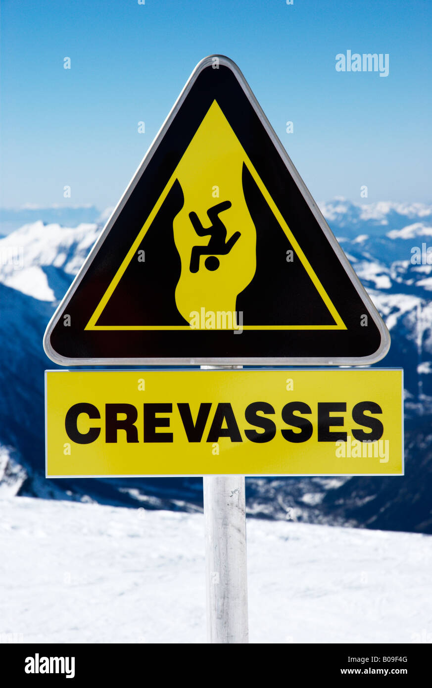 Crevasse warning sign hi-res stock photography and images - Alamy
