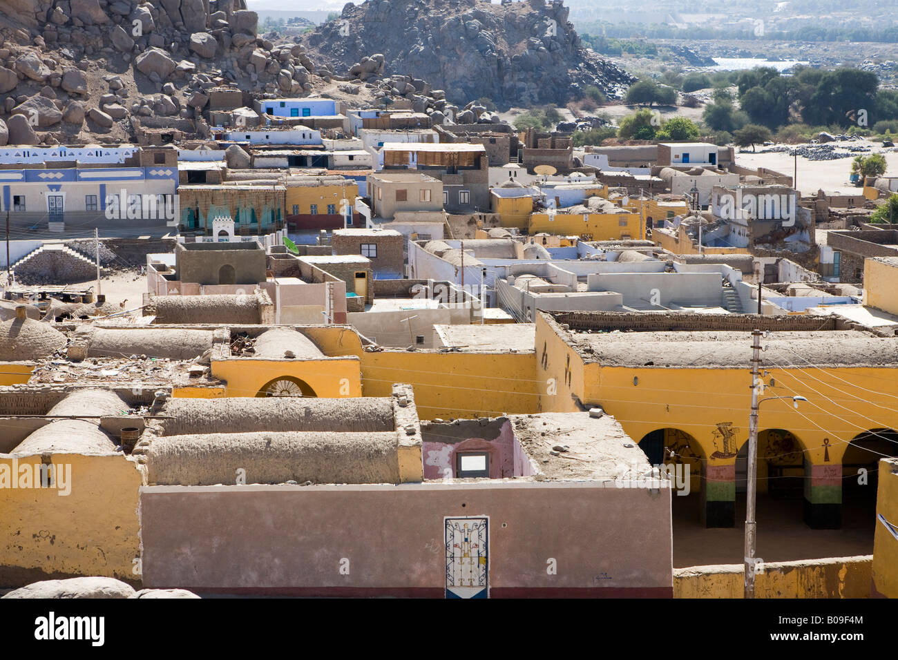 View of Nubian Village on Sehel Island, Aswan, Egypt Stock Photo - Alamy