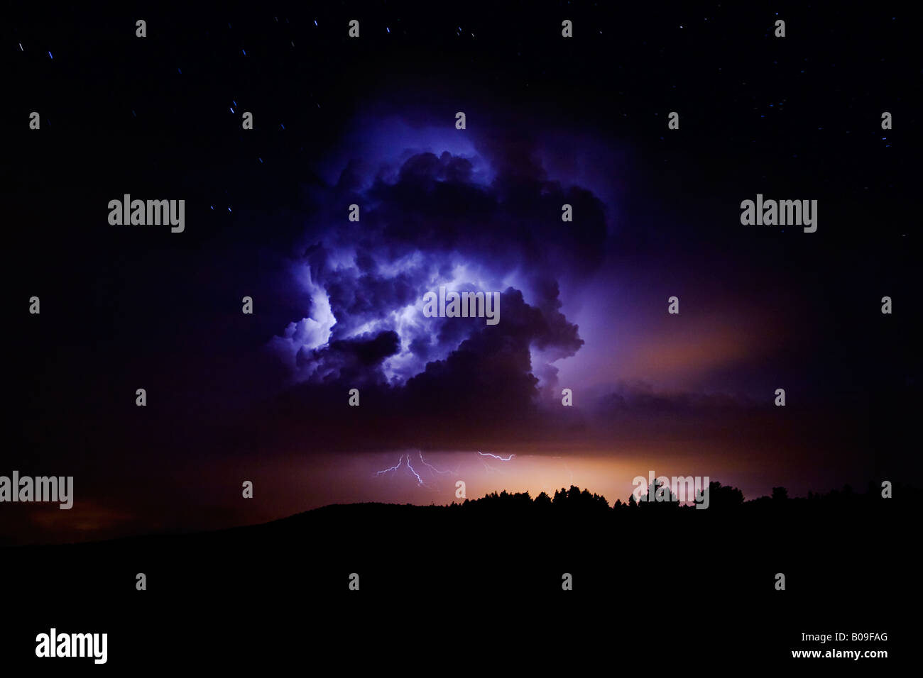 Cumulonimbus illuminated by lightnings Stock Photo - Alamy